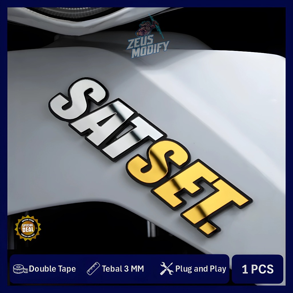 Jual EMBLEM SATSET STICKER KEREN TIMBUL AKRILIK EMBLEM MOTOR 3D 1PCS ...