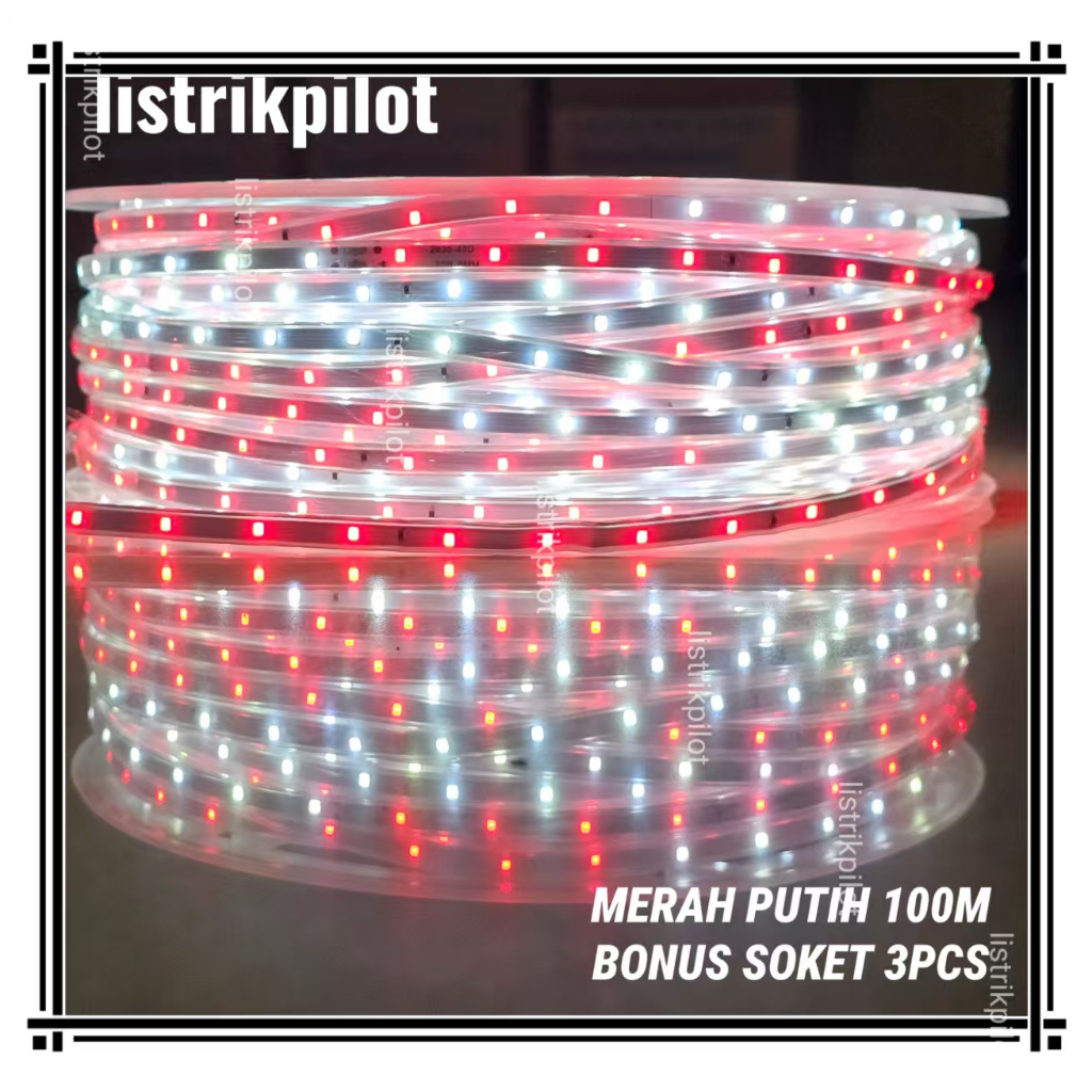 Jual LAMPU LED Strip Selang 3528/ 2835 AC 220V RGB DAN MERAH+PUTIH ...