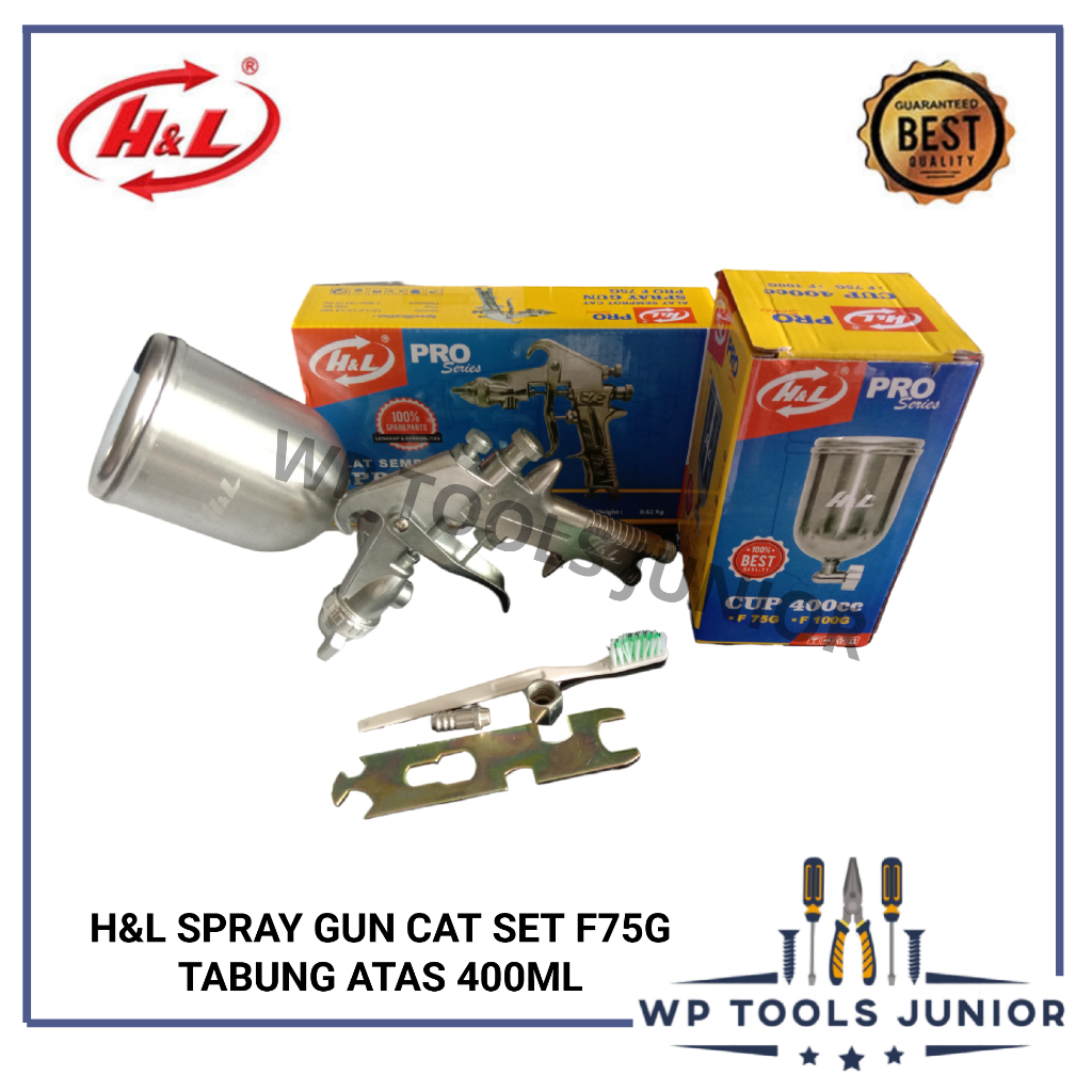 Jual H&L Spray Gun F75G Tabung Atas 400cc / F75S Tabung Bawah 750cc ...