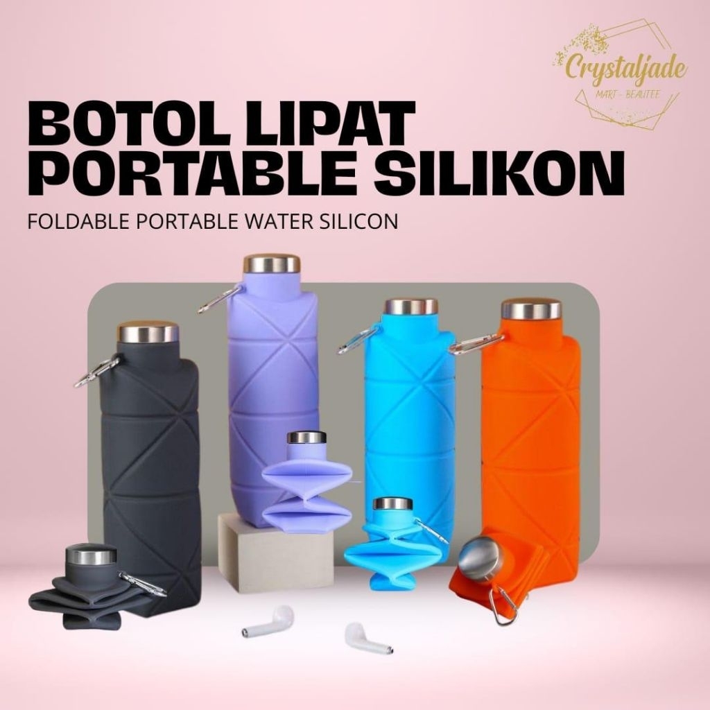 Jual Botol Air Minum Lipat 700ml Silikon Bebas BPA Botol minum Portable ...