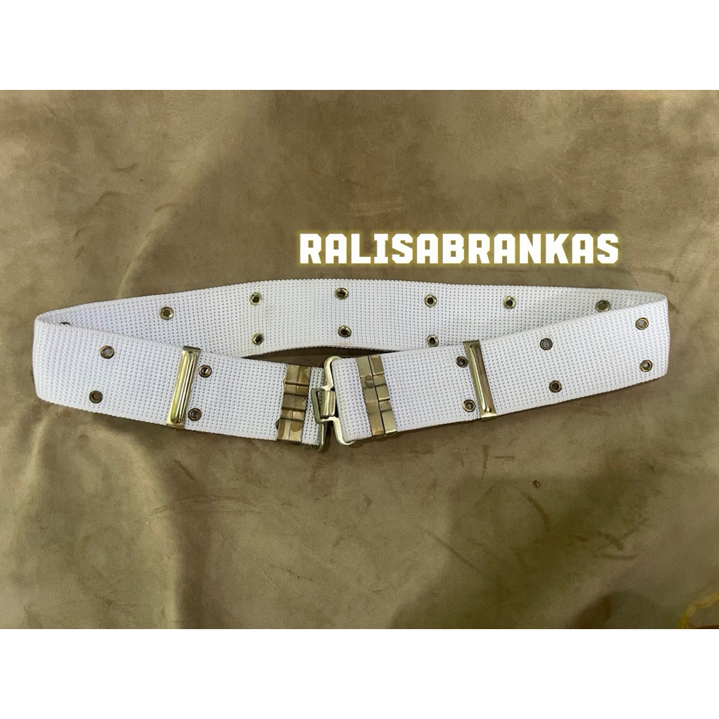 Jual Sabuk Kopel Rim Putih Lubang POMAL TNI AL | Shopee Indonesia