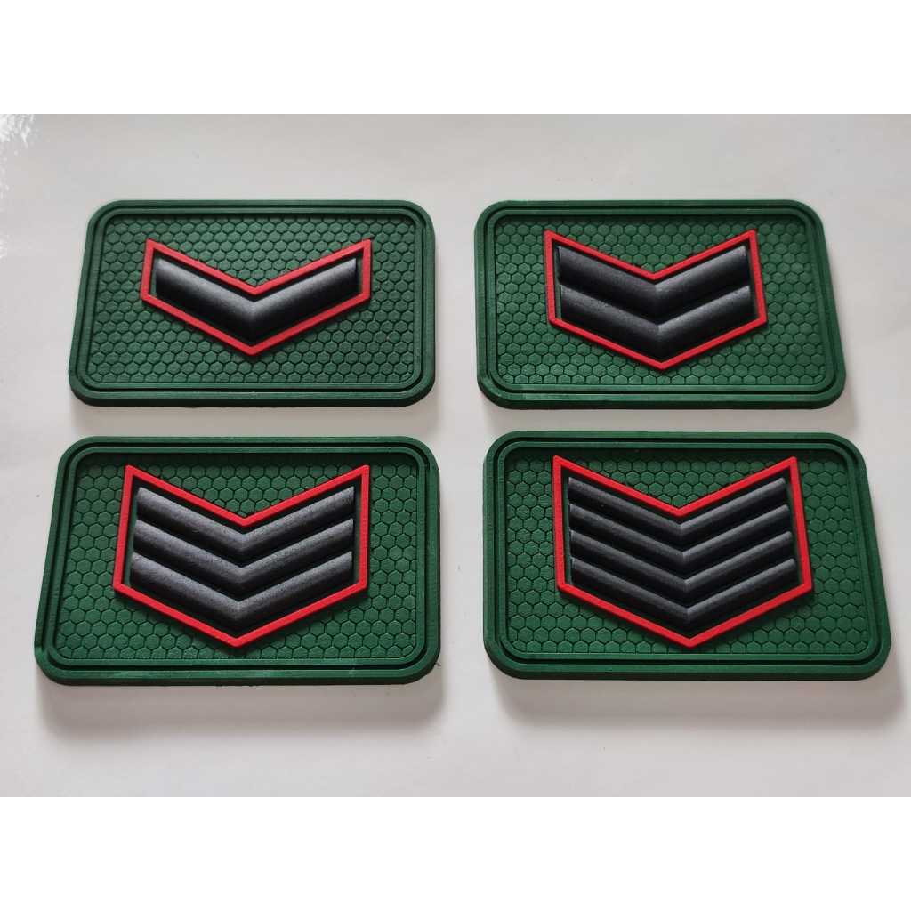 Jual patch rubber pangkat tni serda, sertu, serma, serka lis merah ...