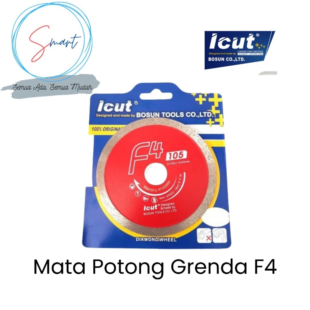 Jual ICUT Bosun F4 Diamond Wheel 4 Inch Mata Grenda Potong Keramik ...