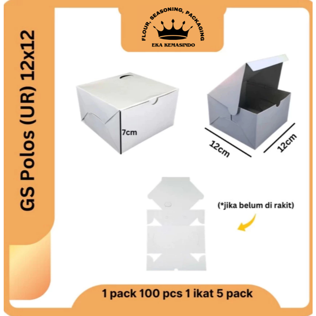 Jual Dus Snack Polos Putih 12x12 | Dus Snack 12x14 | Dus Snack Kraft ...