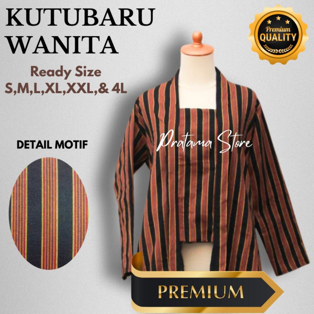 Jual Ready Siap Kirim!!! Baju Adat Jawa Lurik Kutubaru Wanita Dewasa Oversize S-4L Jumbo Baju ...