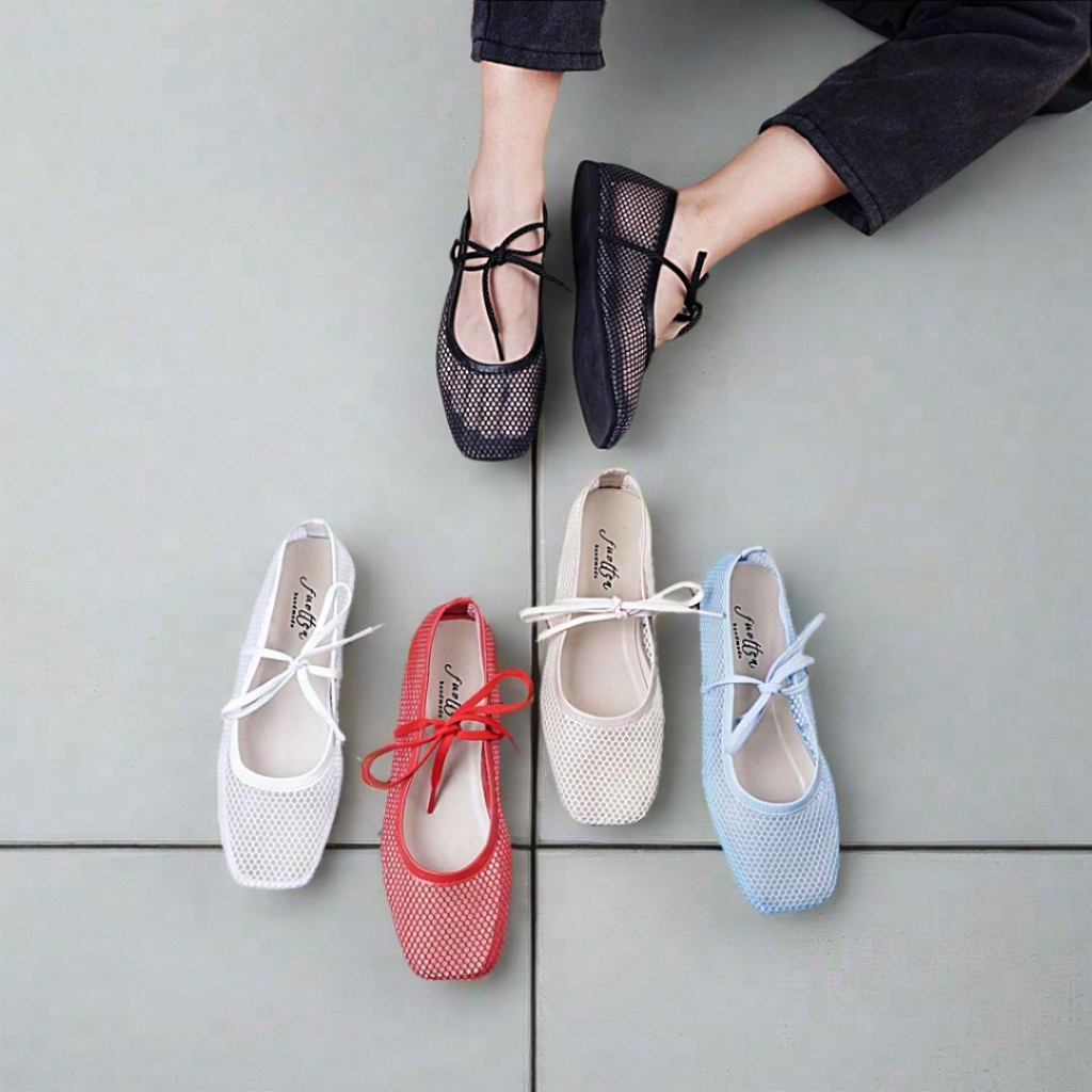 Jual FUOTTEN OFFICIAL Sepatu Wanita Jaring Mesh – Ringan & Nyaman, Tali ...