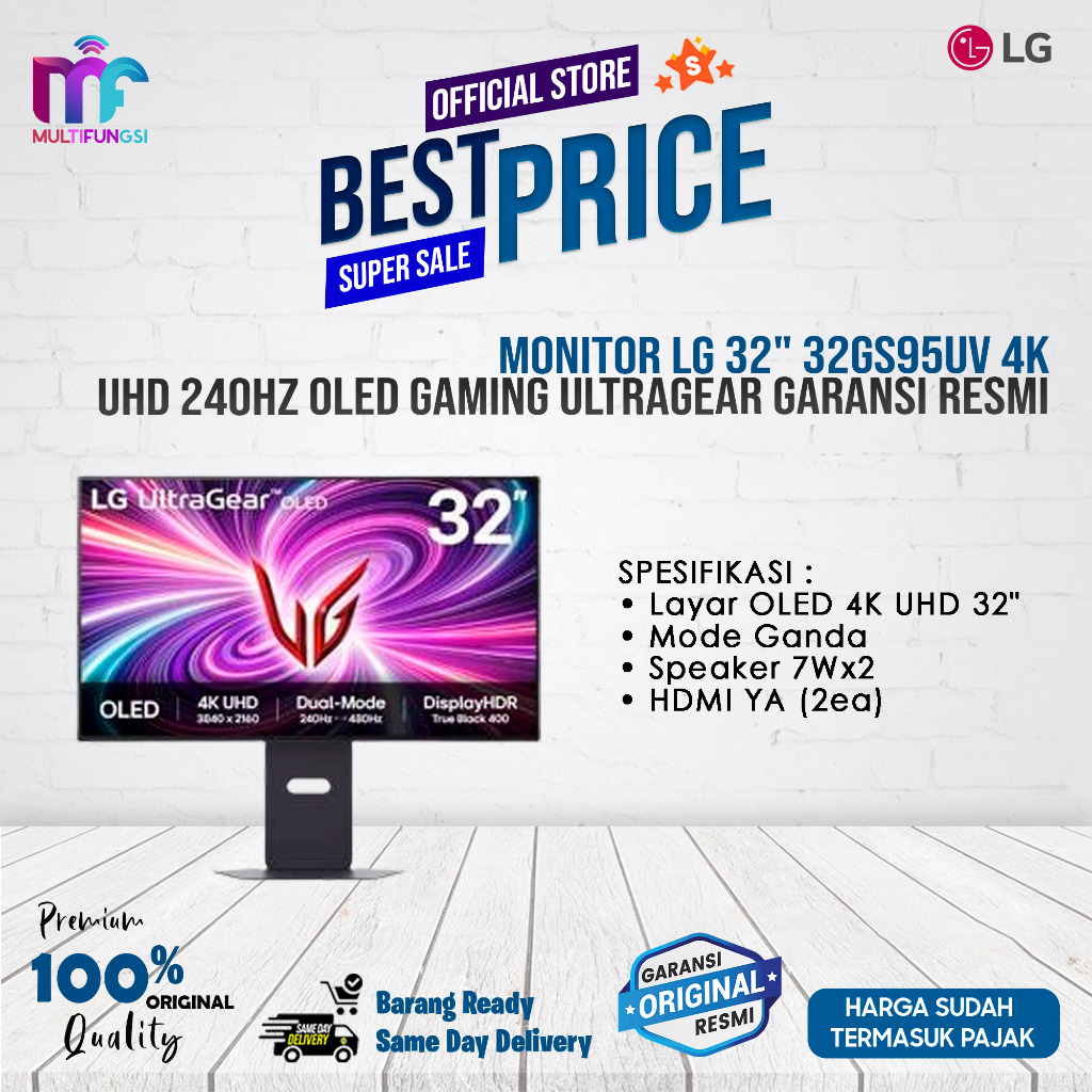 Jual Monitor LG 32" 32GS95UV 4K UHD 240HZ OLED Gaming Ultragear Garansi ...