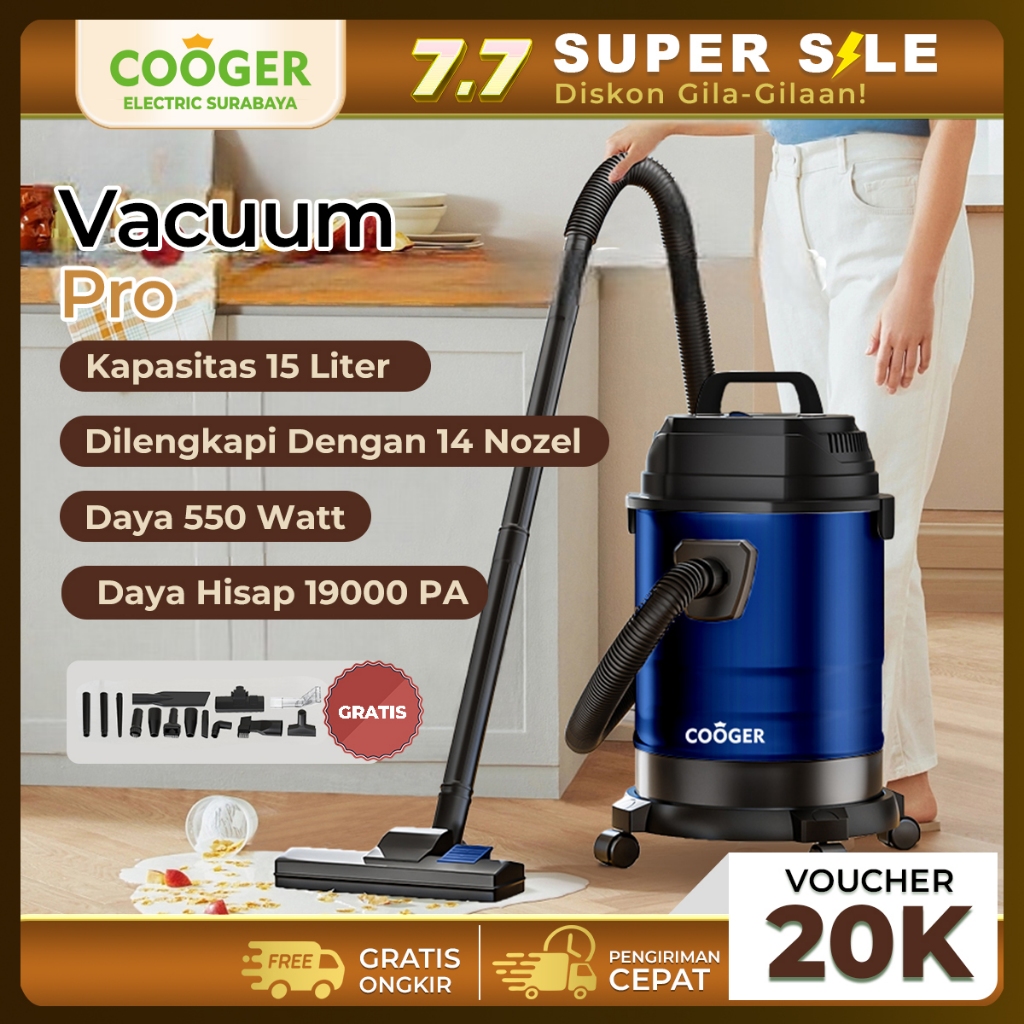 Jual COOGER Vacuum Cleaner Wet And Dry Pro Mini Anti Karat Dengan ...