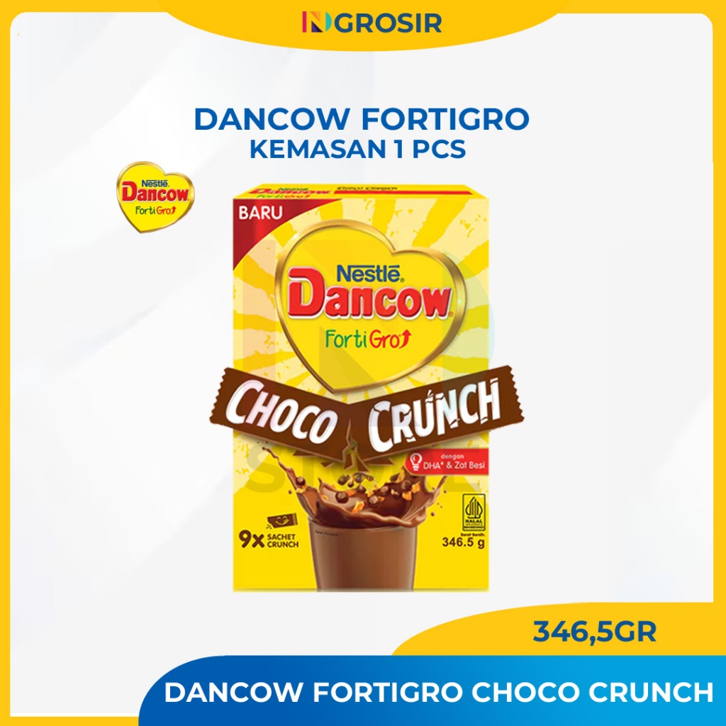 Jual Dancow FortiGro Susu Bubuk Instan Choco Cokelat Crunch 346.5g (isi ...