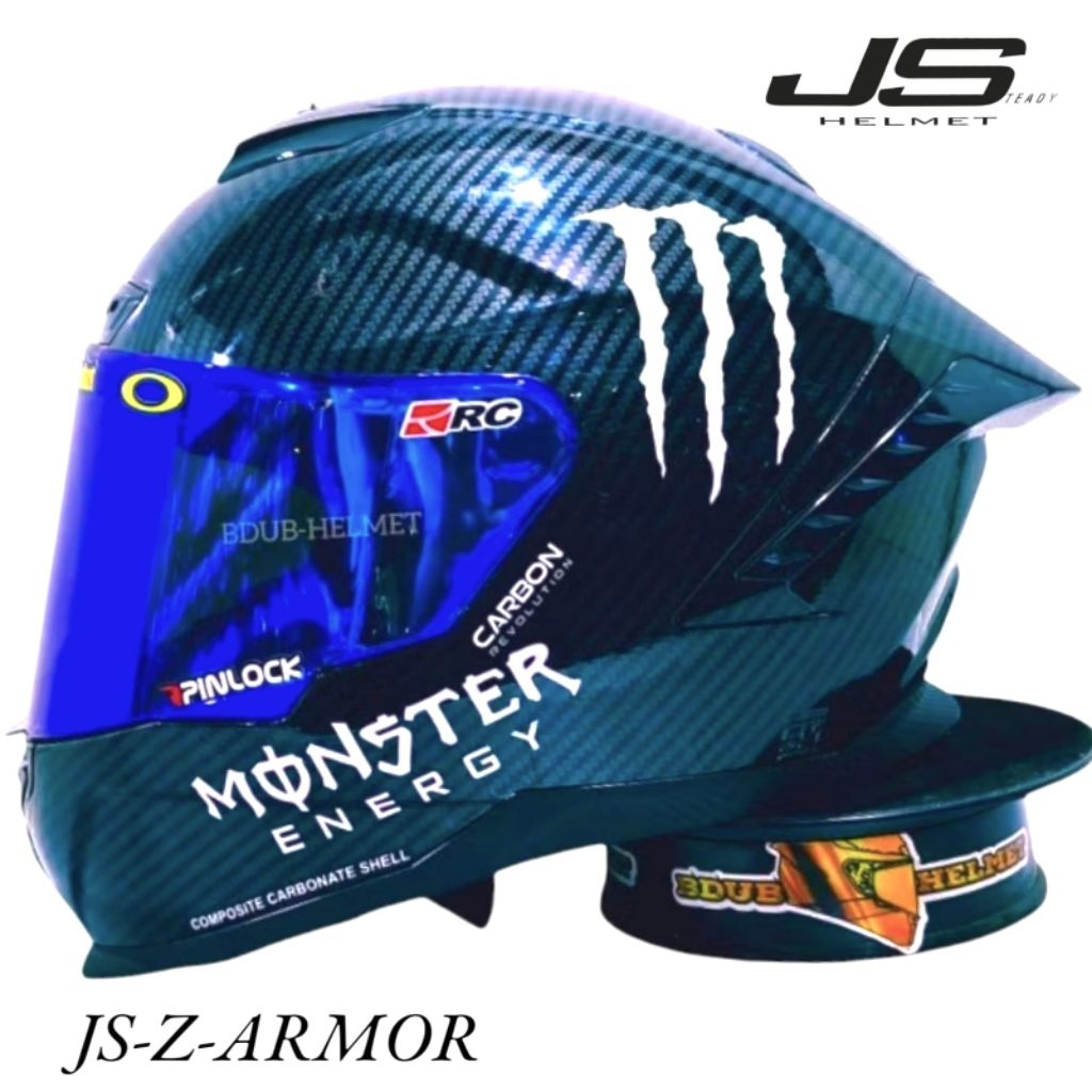 Jual Helm JS armor full face Z carbon monster 100% original JS | Shopee ...