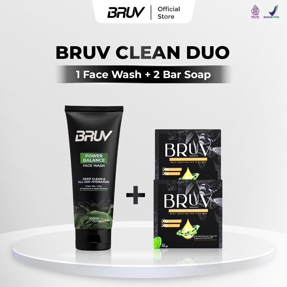 Jual BRUV Paket Bundling Bruv Face Wash + 2 pcs Bruv Bar Soap | Sabun ...