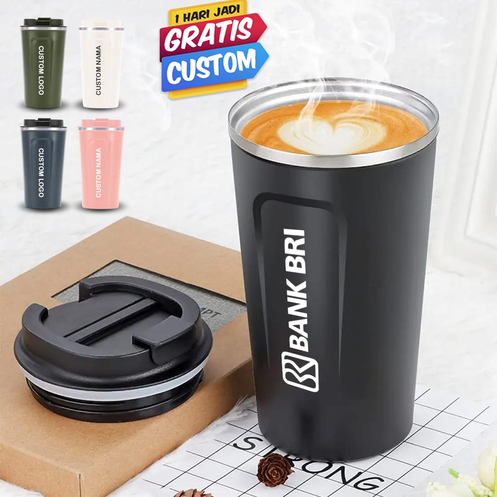 Jual Cangkir kopi stainlees steel 510 ml GRATIS CUSTOM NAMA LOGO 1 SISI ...