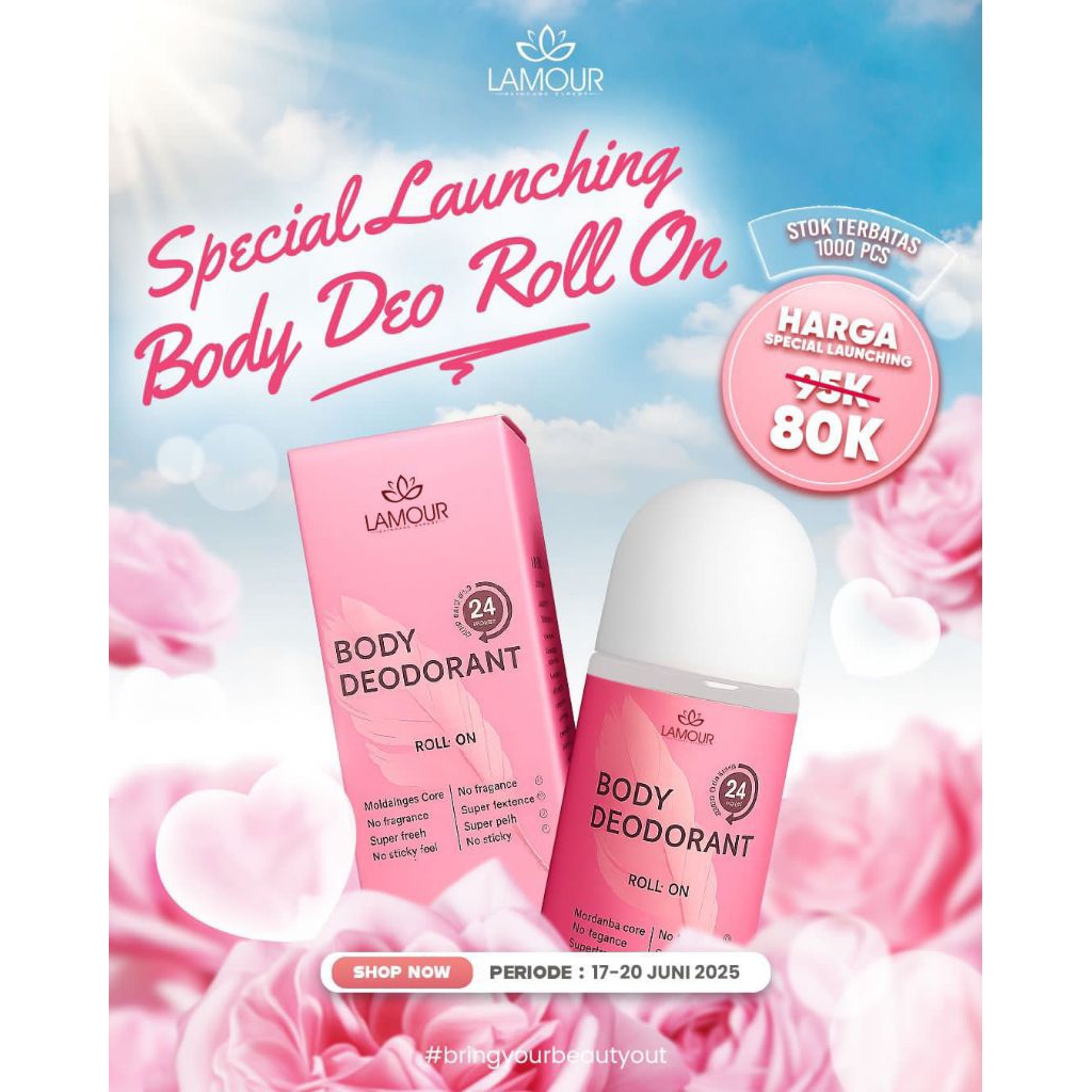 Jual BODY DEODORANT ROLL ON by LAMOUR | Shopee Indonesia