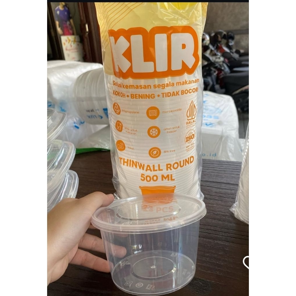 Jual Klir thinwall round 500 ml 25 pcs | Shopee Indonesia