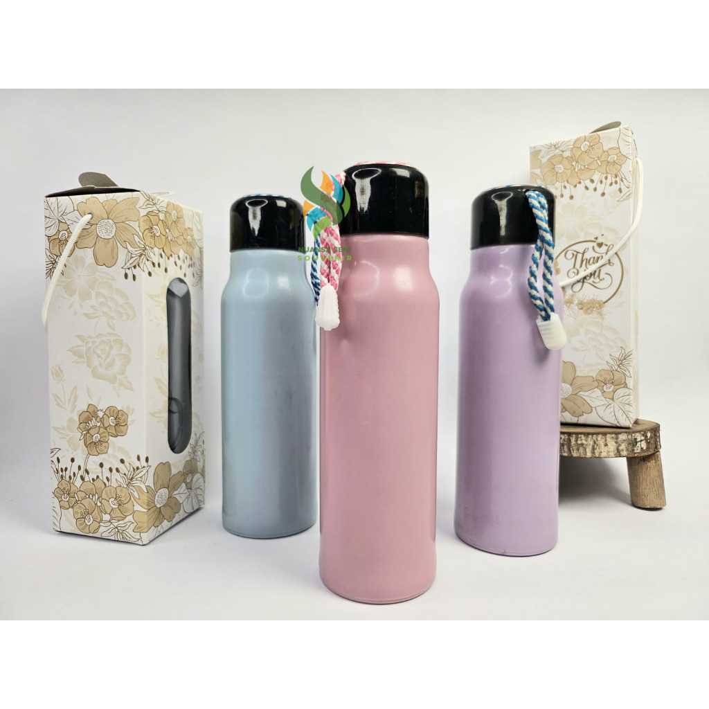 Jual Souvenir Botol Go Green Salur 350ml Termos Kaca Warna Pastel ...