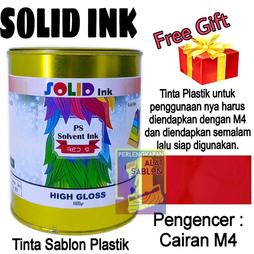 Jual TINTA SABLON PLASTIK KARUNG 1KG MERAH RED 9 POLYMATE PP HDPE SOLID ...