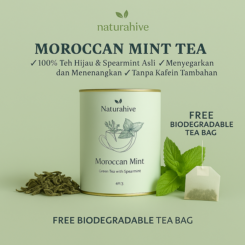 Jual Naturahive Moroccan Mint Tea | Teh Hijau + Daun Spearmint Alami | Teh Mint Maroko Anti ...