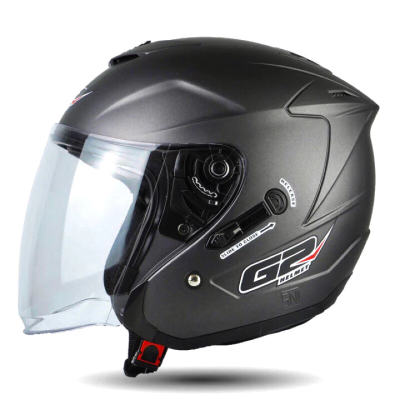 Jual Helm G2 OPTIMAX Solid ORIGINAL Helm Half Face Double Visor SNI ...