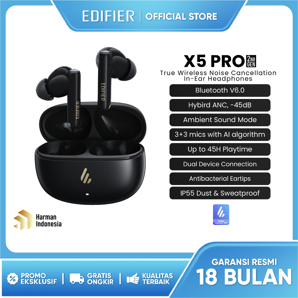 Jual EDIFIER X5 Pro True Wireless Noise Cancellation In - Ear Headphones | Shopee Indonesia