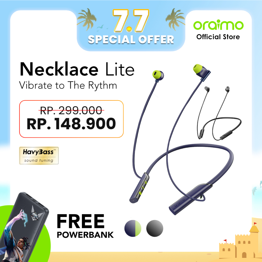Jual oraimo Headset Tali Leher Nirkabel Earphone Bluetooth Soundcore ...