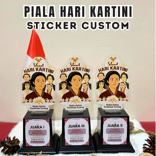 Jual Piala Akrilik Hari Kartini Sticker Custom Plus Tatakan Penghargaan ...