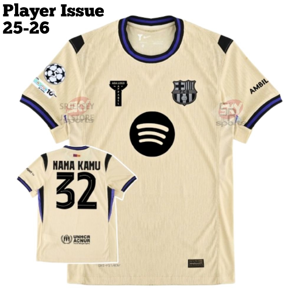 Jual Jersey FC Barcelona Away 2025-2026 - Jersey Barca 25 26 Full Print ...