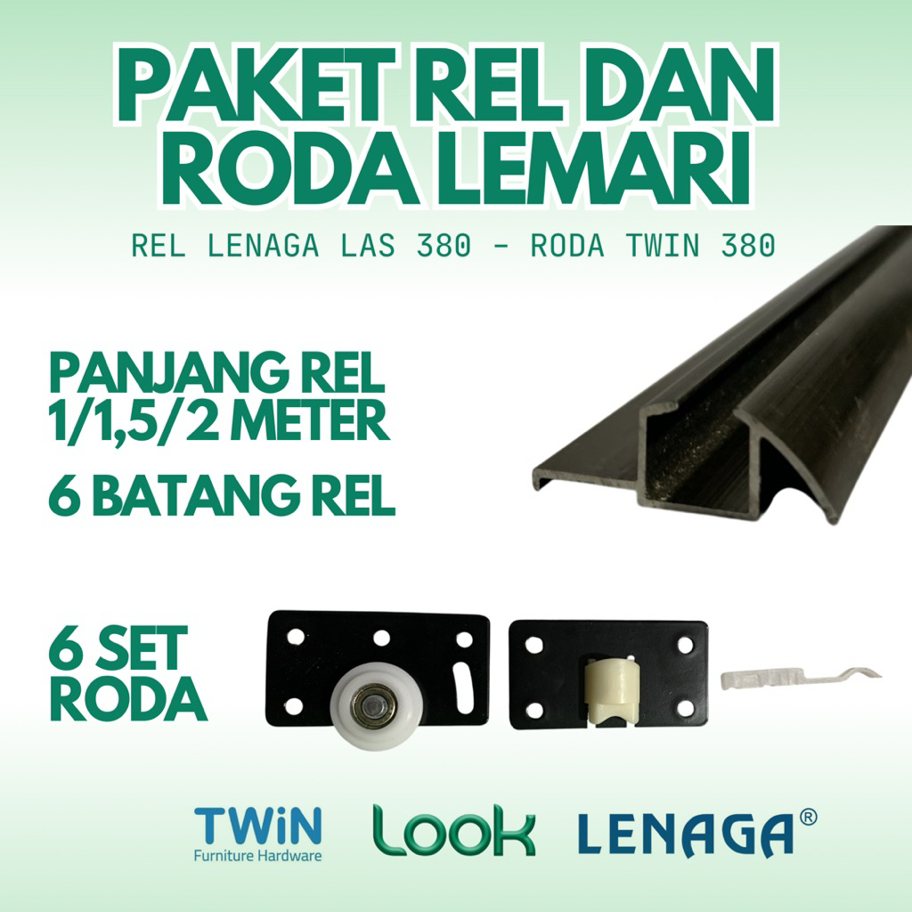 Jual [ 3 Pintu Rel Timbul ] Paket Rel Lemari Sliding Timbul 3 Pintu 1/1,5/2 Meter Rel LAS - 380 ...