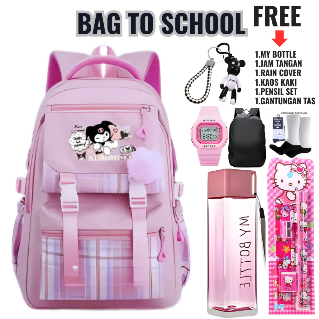 Jual Dem_Sare - NDS009 BANYAK BONUS TAS RANSEL ANAK SEKOLAH KARAKTER KUROMI SD SMP SMA MURAH ...