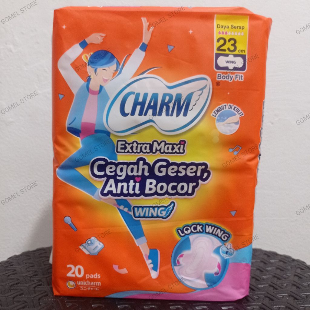 Jual CHARM Extra Maxi 23cm WING 20 Pads | Pembalut Wanita Charm Extra ...