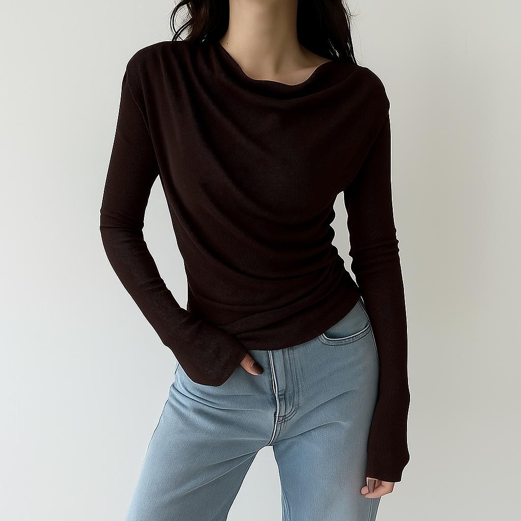 Jual APRIL TOP | Atasan Knit Wanita Korean Top Baju Knit Wanita Lengan Panjang Basic Long Sleeve ...