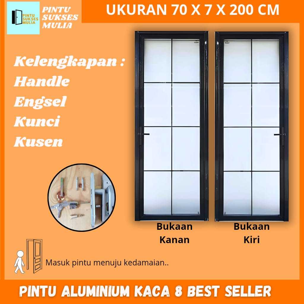 Jual Pintu WC Aluminium Model Kaca 8 Tebal 1mm Fullset Siap Pasang ...