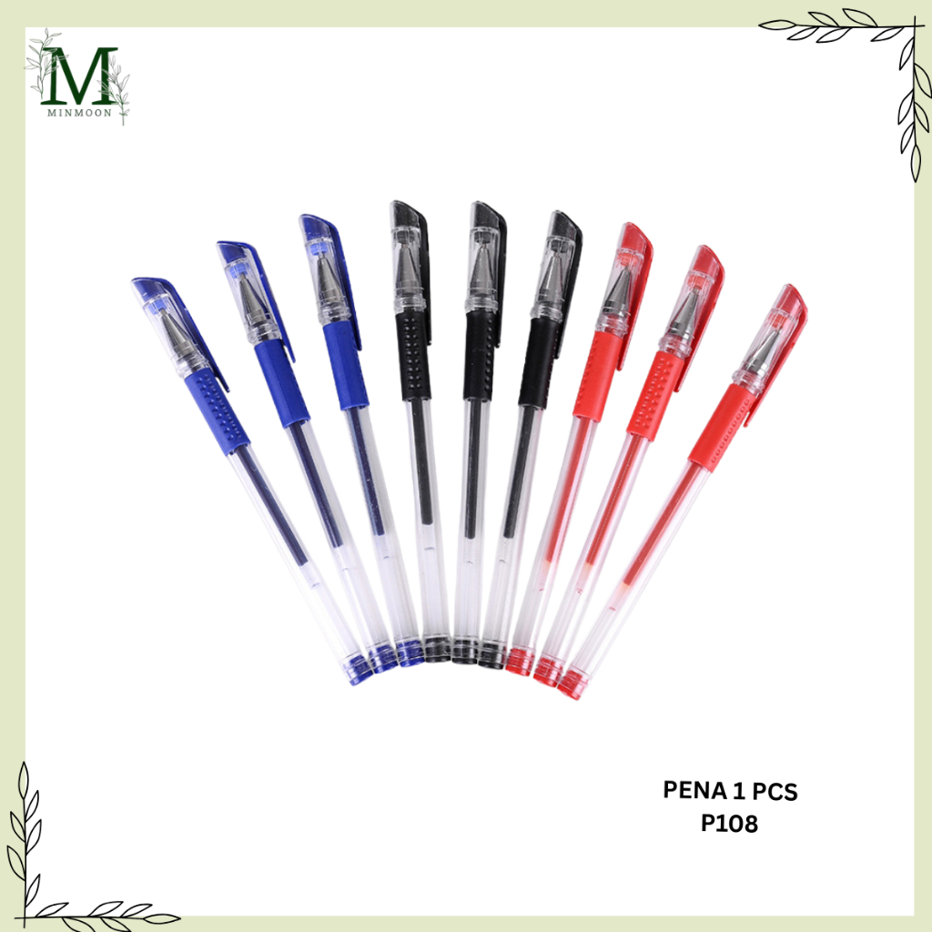 Jual MINMOON - PENA 1 PCS P108 PULPEN STANDAR TINTA CAIR ALAT TULIS ...