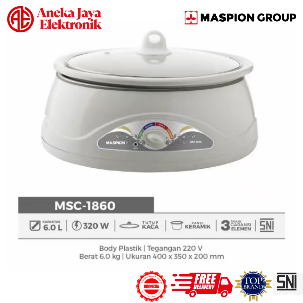 Jual Maspion Slow Cooker 6Liter MSC 1860 KAPASITAS 6 LITER | Shopee ...