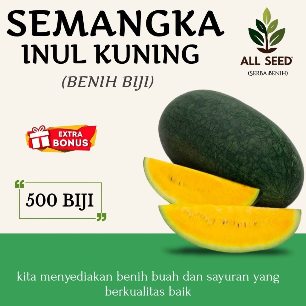 Jual ( ±500 biji ) Benih semangka Inul kuning, bibit biji semangka Inul ...