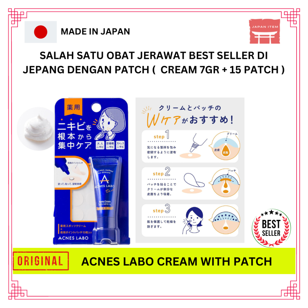 Jual Acnes labo cream with patch krim jerawat dengan stiker original ...