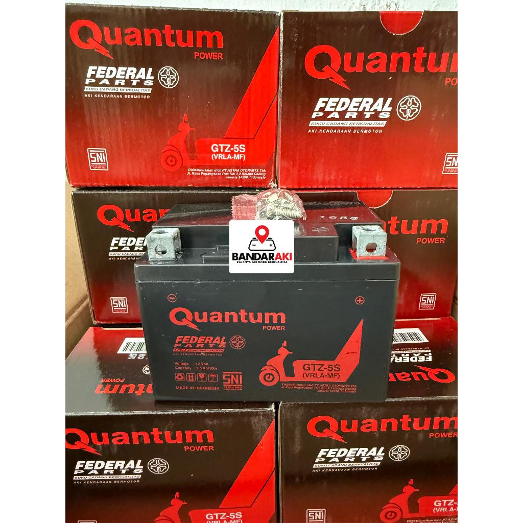 Jual AKI MOTOR KERING GTZ5S / AKI FEDERAL QUANTUM 12 VOLT JAMINAN 100% ...
