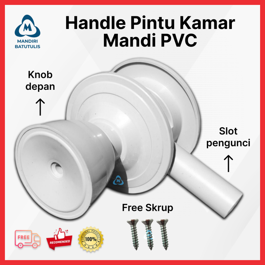 Jual Handle Tarikan Kunci Pintu Kamar Mandi / Kunci Bulat pvc / Selot ...