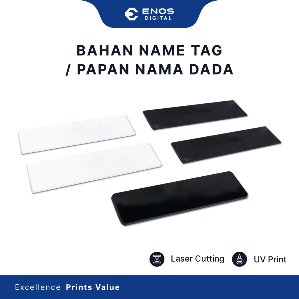 Jual Bahan Papan Nama Dada Akrilik 8x2 cm – Name Tag Kosong / Blank ...