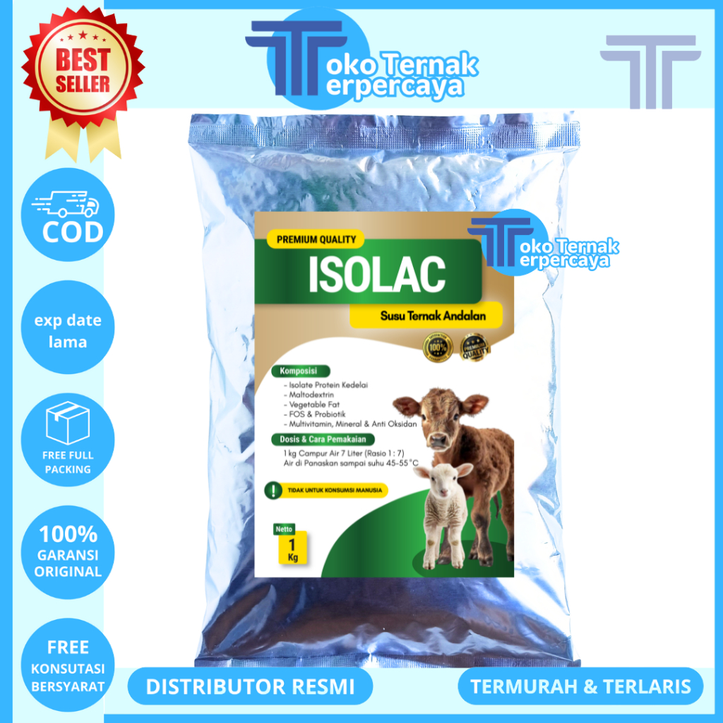 Jual SUSU TERNAK ISOLAC 1 KG - Susu Soya ANTI DIARE MENCRET untuk Hewan Ternak Sapi Kambing Ikan ...