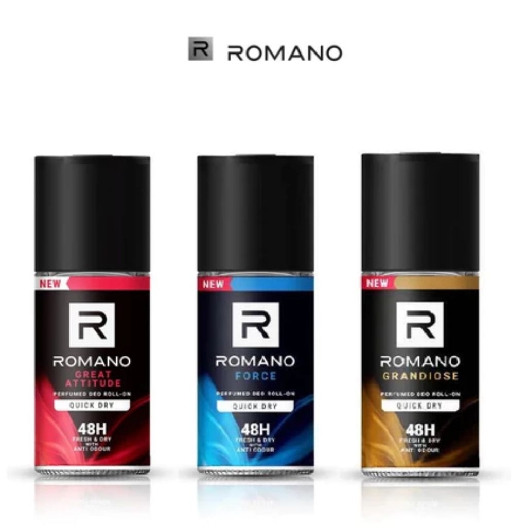 Jual ROMANO Parfumed Deo Roll On | Fresh & Dry With Anti odour 50ml ...