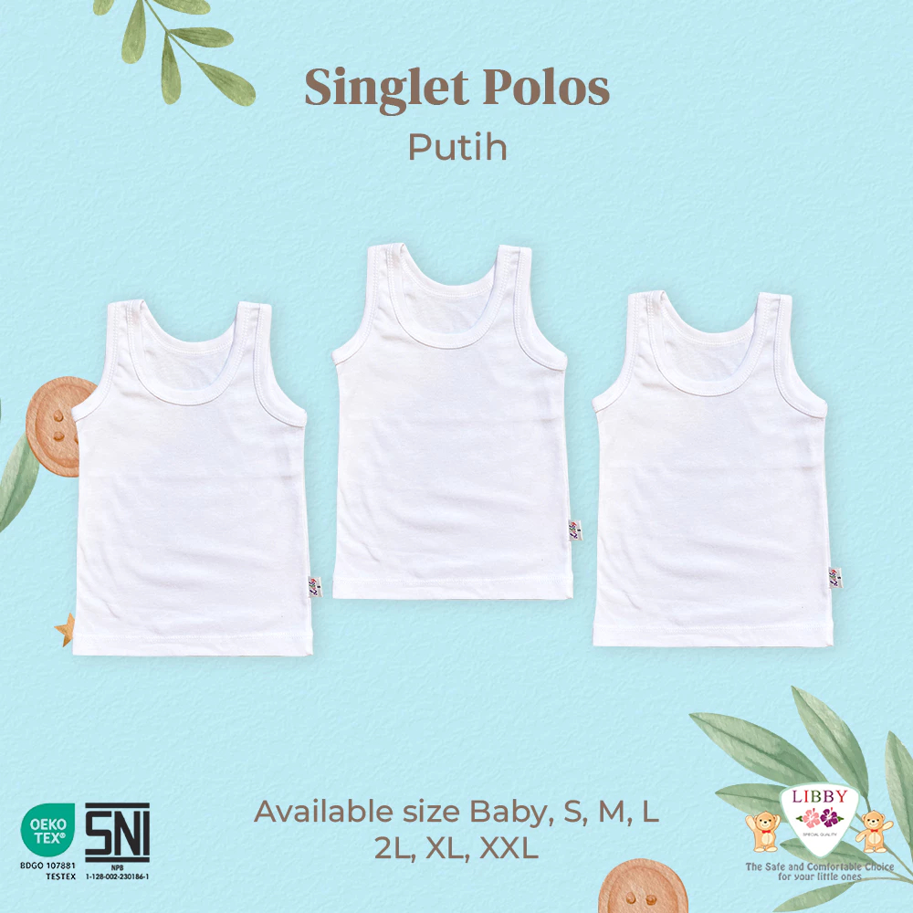 Jual Libby Singlet Putih Polos | Shopee Indonesia