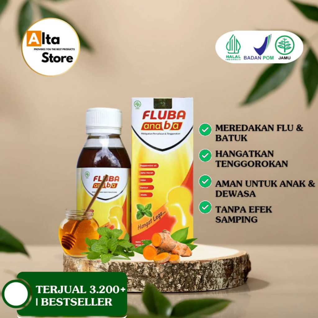 Jual Madu Flu Batuk Anak & Dewasa Fluba Anaba Herbal Bpom Halal Obat ...
