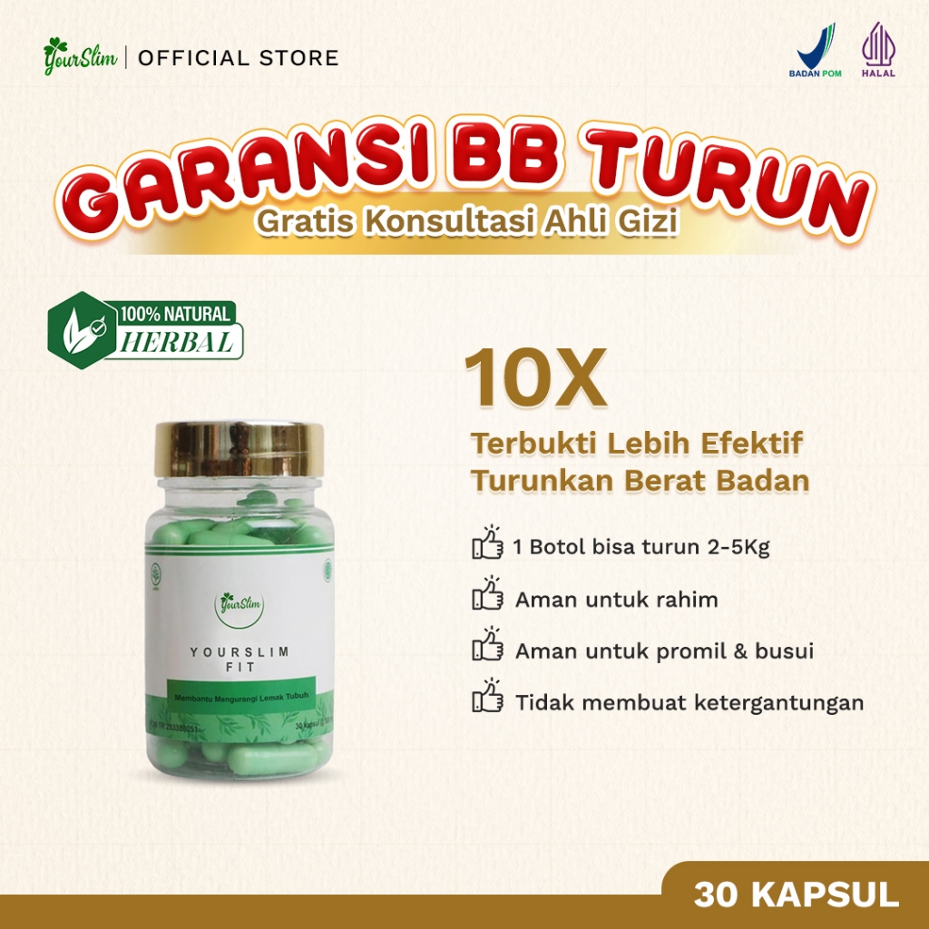 Jual YOURSLIM FIT - Slimming Capsule Jamu Diet Herbal BPOM HALAL ...