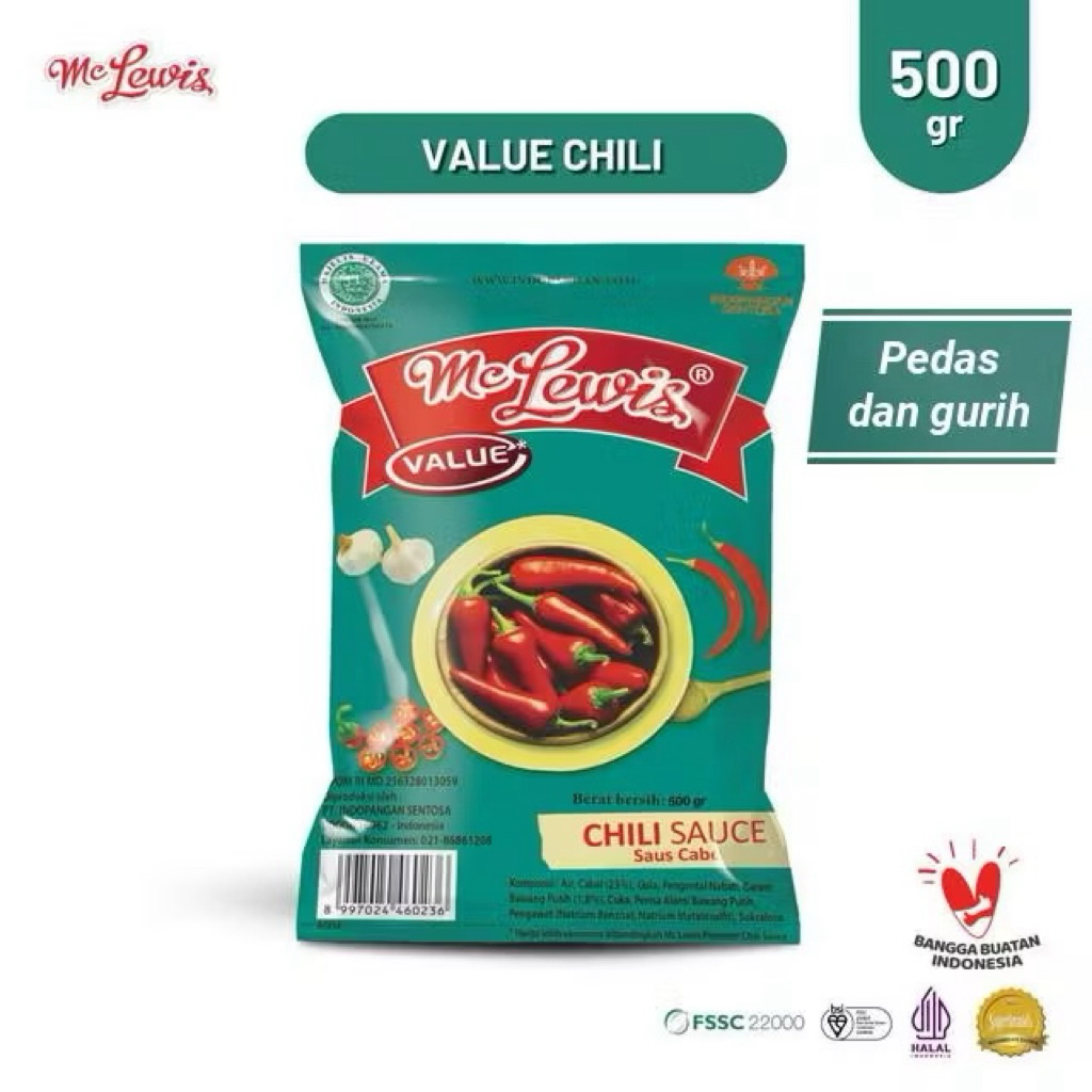 Jual Mc lewis Chili sauce 500gram | saus mclewis cabe | Shopee Indonesia