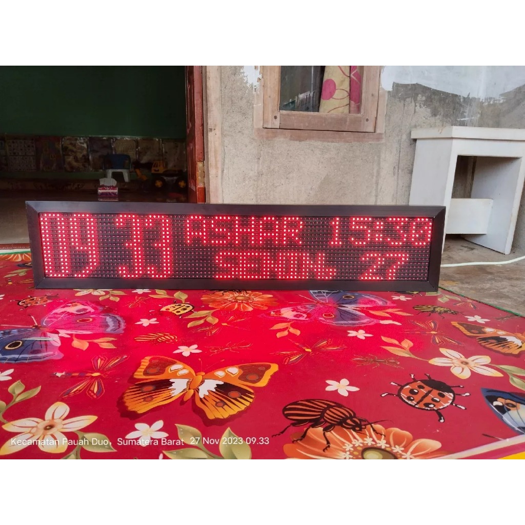 Jual jam waktu sholat jws + tartil running text singel color | Shopee ...