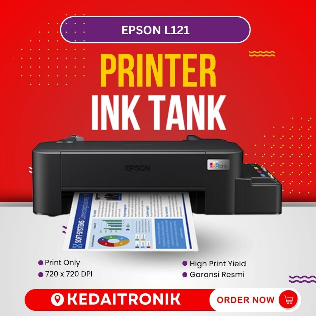 Jual NEW Printer Ink Jet EPSON L121 INKJET EcoTank L121 Ink Tank Print Only L 121 | Shopee Indonesia
