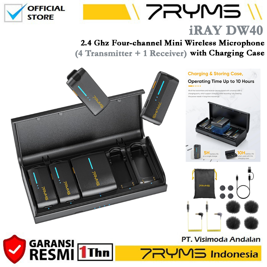 Jual 7Ryms iRAY DW40 Ultra Compact Four-Channel Wireless Mic Microphone ...