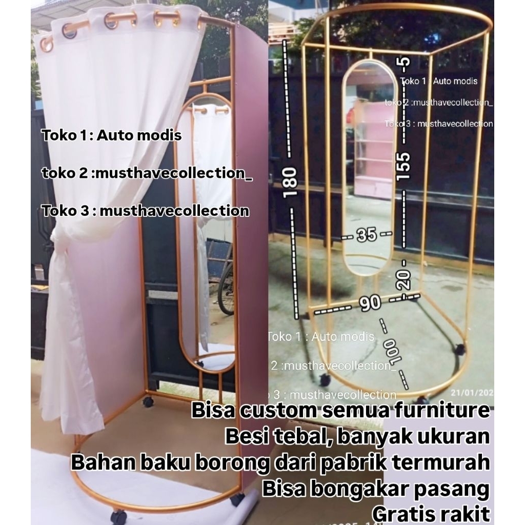 Jual KAMAR PAS RUANG GANTI FITTING ROOM RAKIT PAMERAN ETALASE BAZAR POP ...