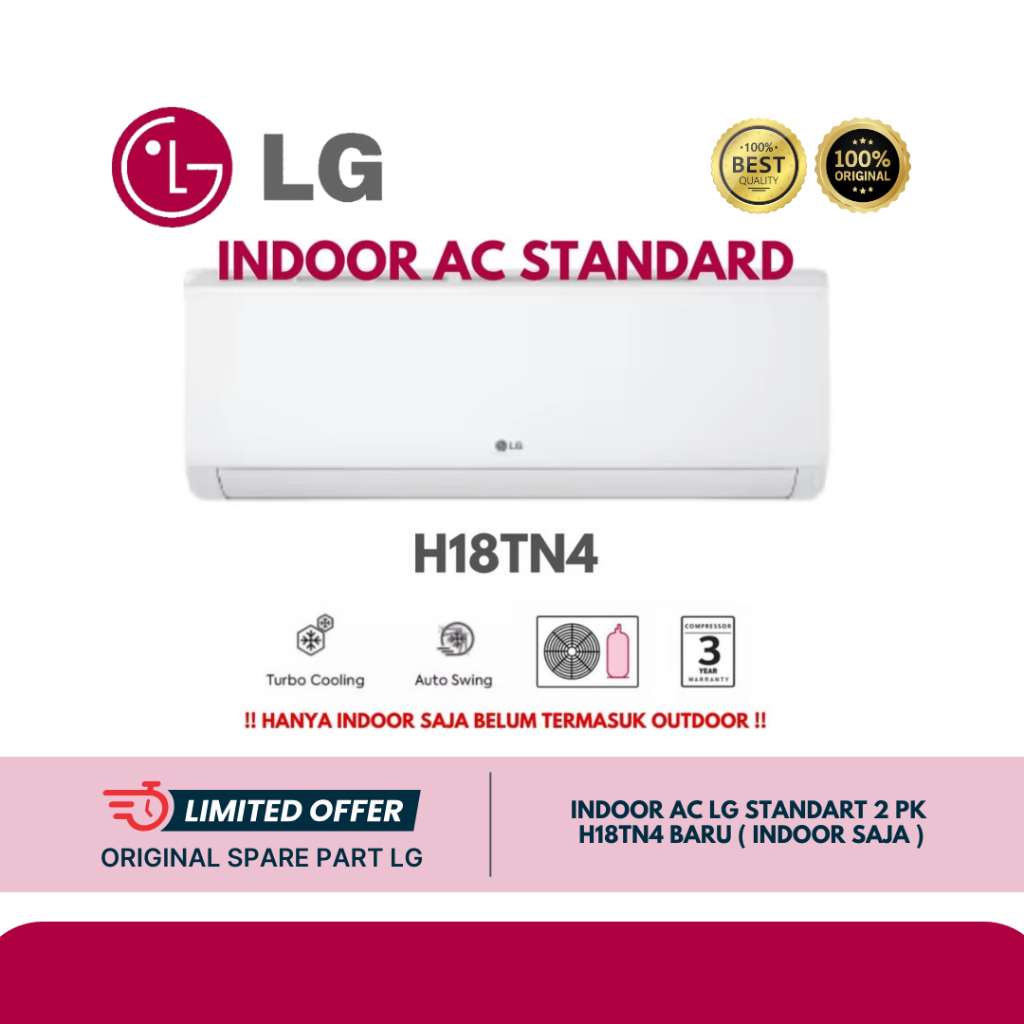 Jual INDOOR AC LG STANDART 2 PK H18TN4 BARU ( INDOOR SAJA ) | Shopee ...