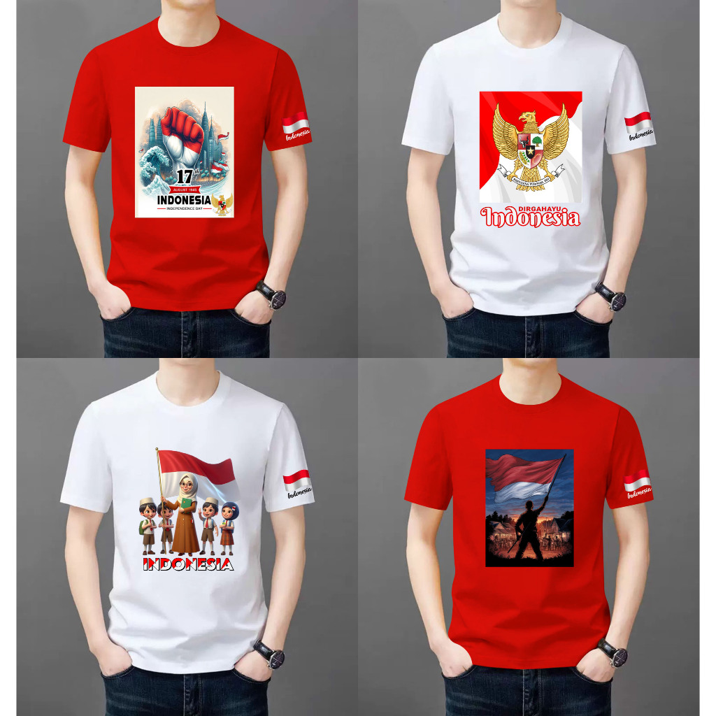 Jual Kaos 17 Agustus 2025 pria / Wanita Lengan pendek Hut RI Kemerdekaan Indonesia | Shopee ...